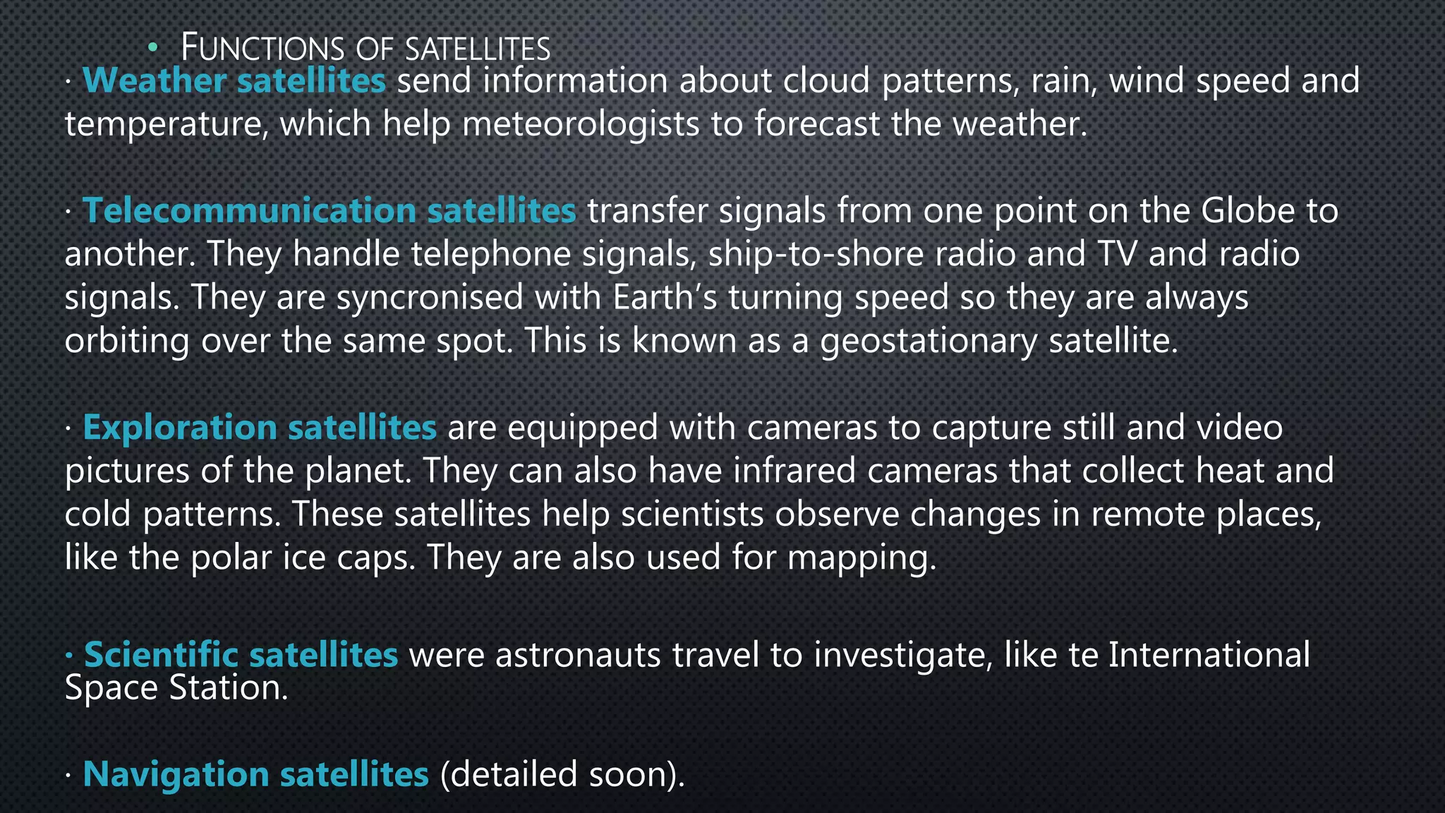 Unit 1. chapter 3. presentation satellites | PPT