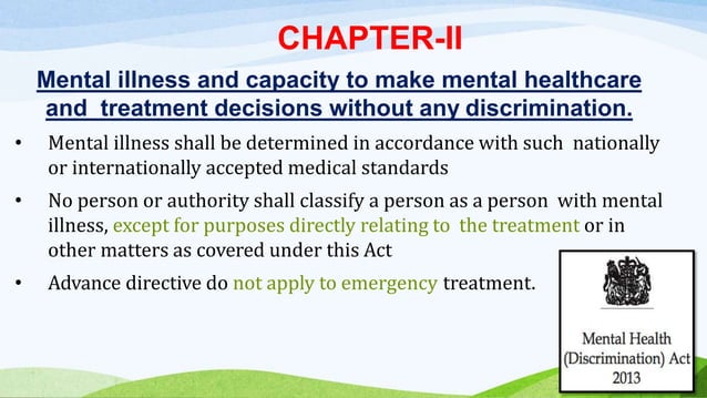 Unit 1.8 mental health care act, 2017 | PPTX