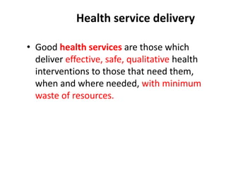 Unit 1 - Health Services (BPH 306.1 - HSMN) | PPT