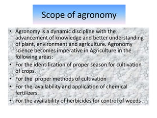 Introduction of Agronomy | PPTX