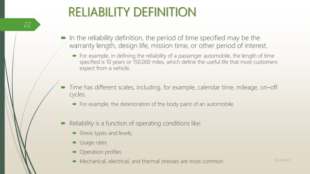 Unit 1 : Reliability Basics | PPTX