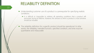 Unit 1 : Reliability Basics | PPTX