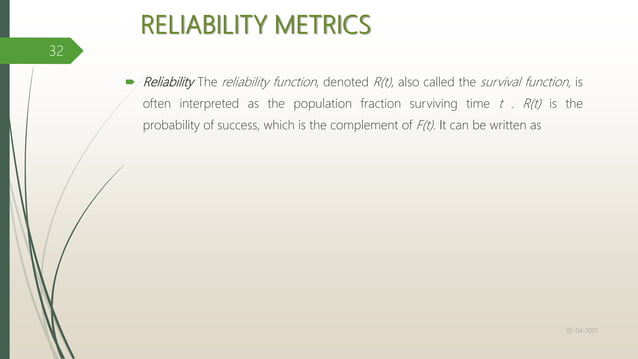 Unit 1 : Reliability Basics | PPTX