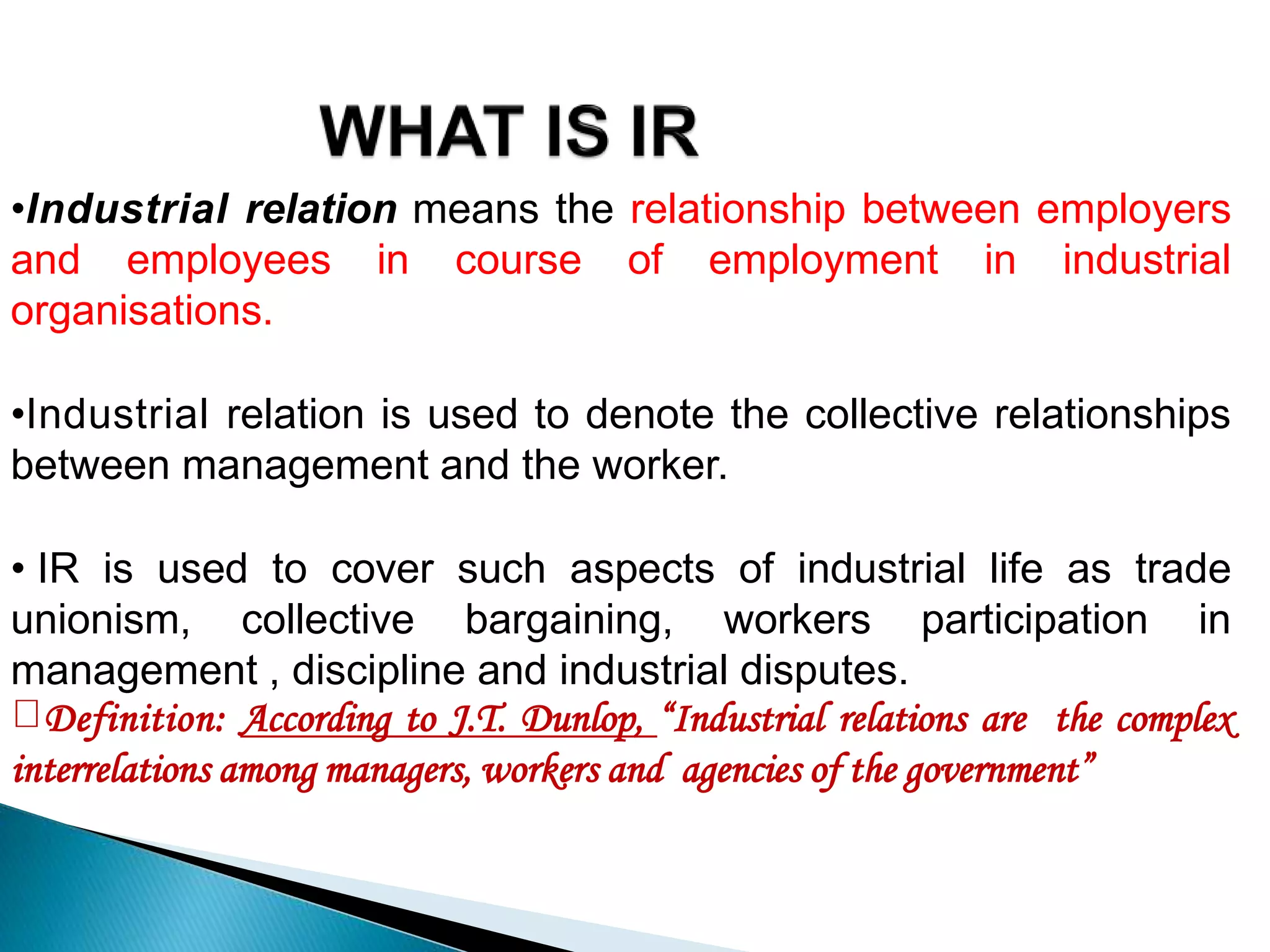 Industrial relations- Meaning,Objectives,Causes and Suggestions to ...