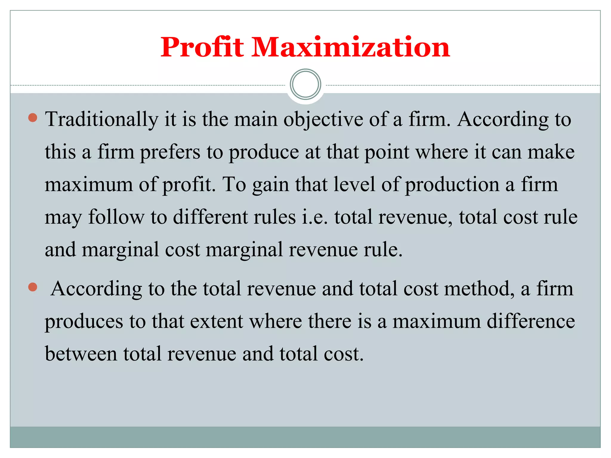 Managerial Economics- objective of firm | PPTX