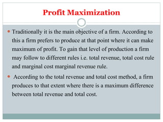 Managerial Economics- objective of firm | PPTX