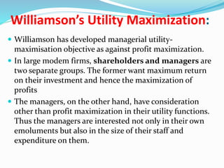 Managerial Economics- objective of firm | PPTX
