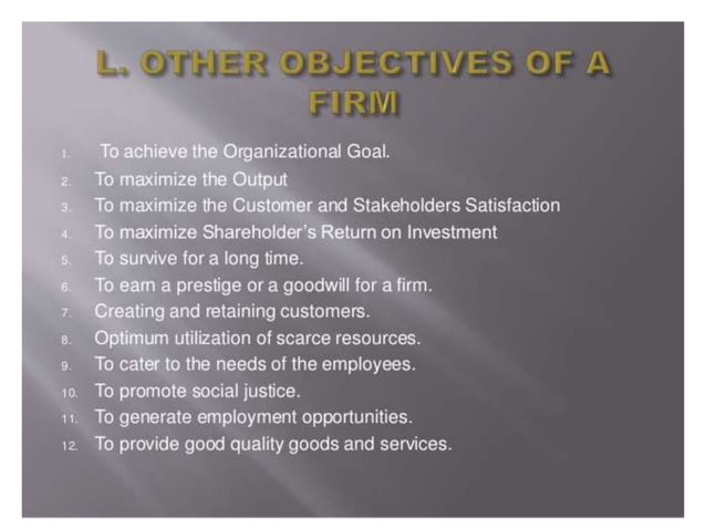 Managerial Economics- objective of firm | PPTX