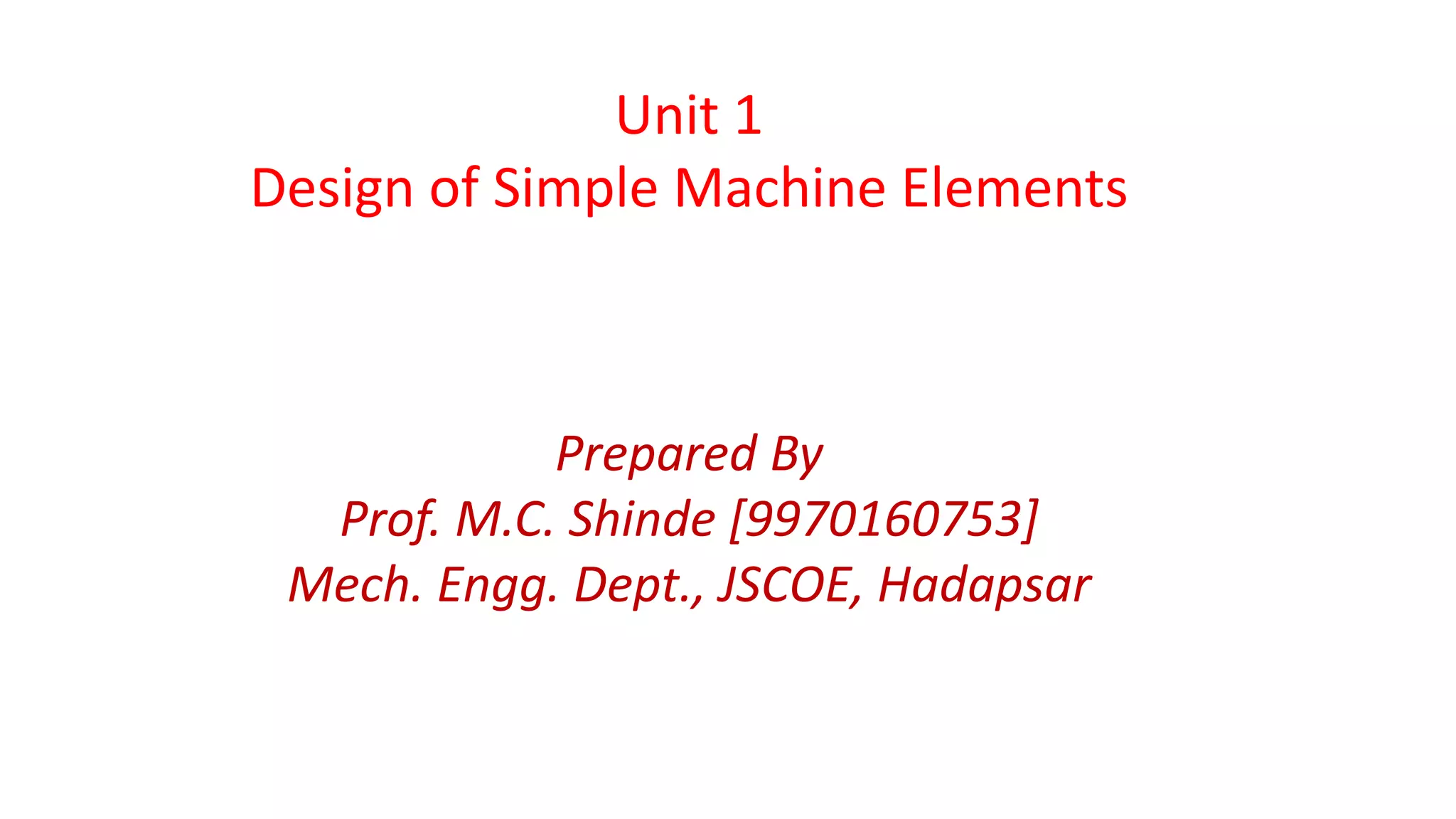 Design of Simple Machine Parts | PDF