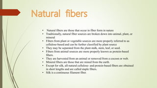 classification of textile fibre | PPTX
