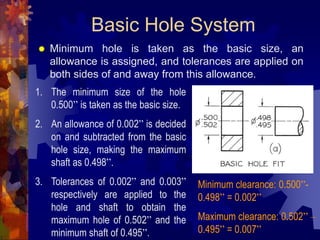 Tolerance and Fits | PPT