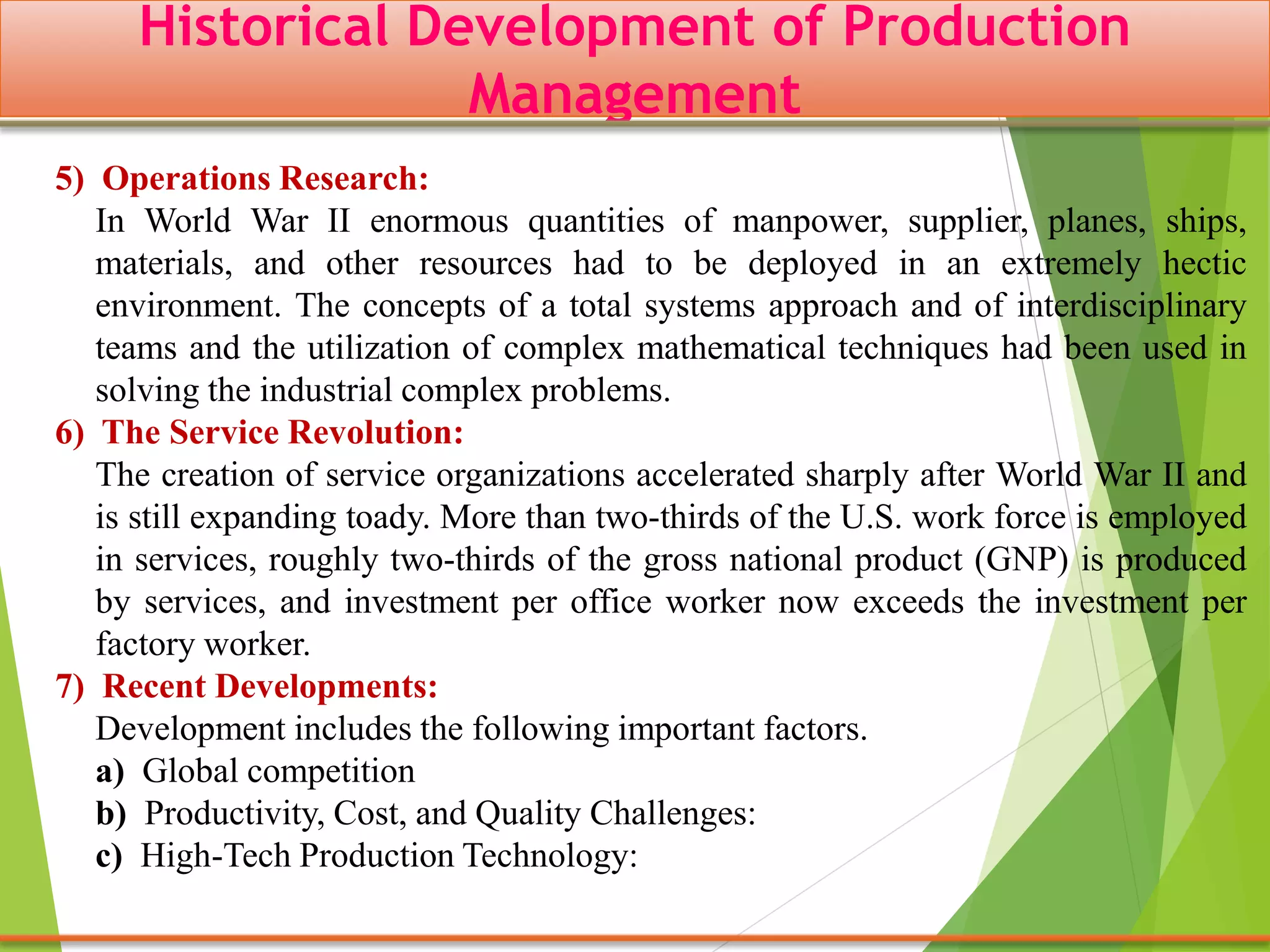 Some aspects of Production and Operations Management | PPTX