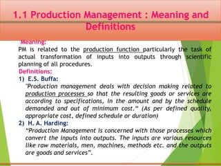 Some aspects of Production and Operations Management | PPTX