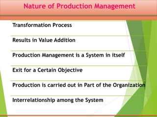 Some aspects of Production and Operations Management | PPTX