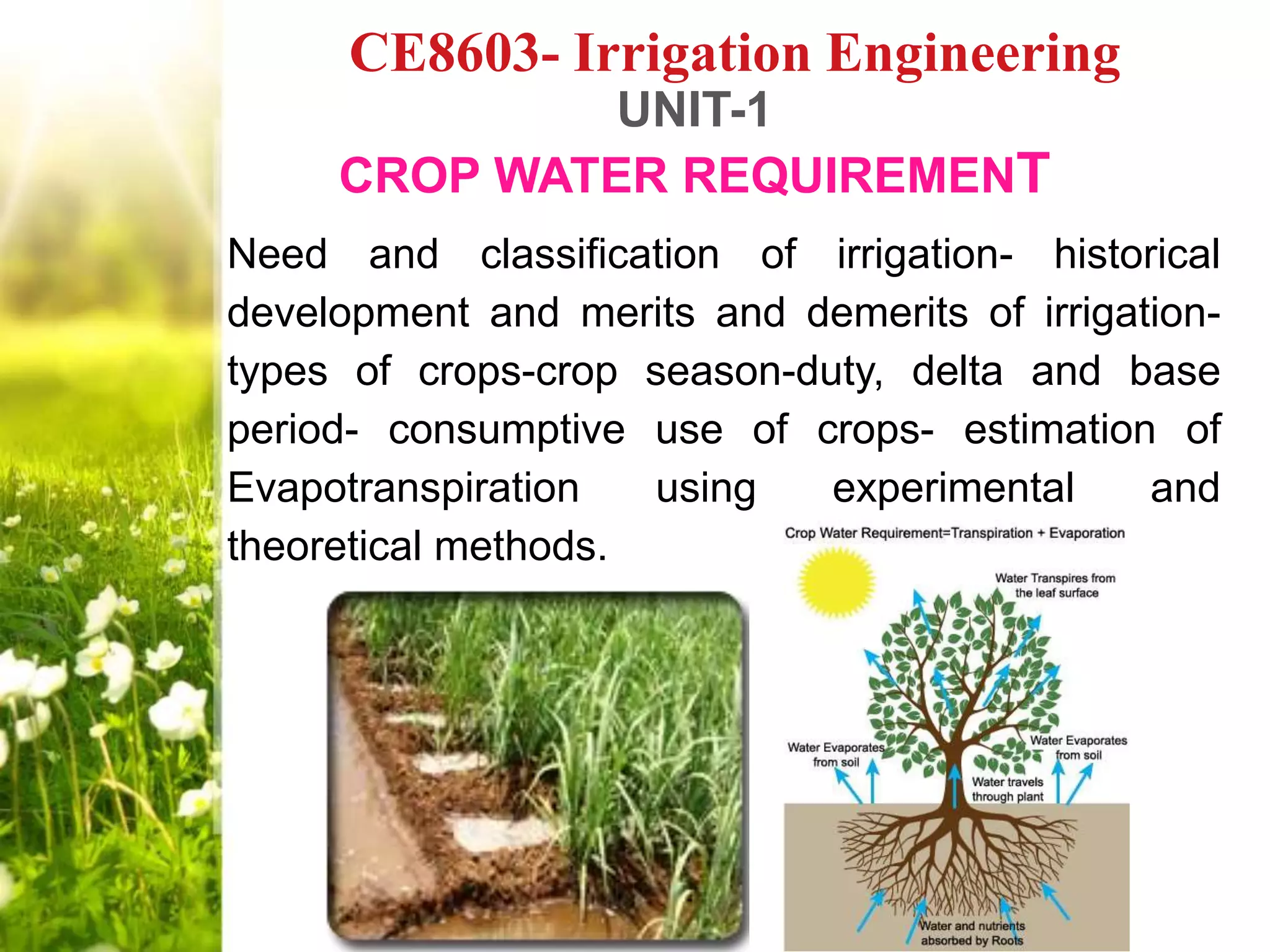 Unit 1 Crop Water Requirement | PPTX