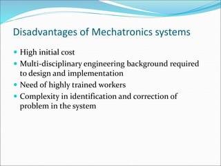 MECHATRONICS UNIT I INTRODUCTION | PPT