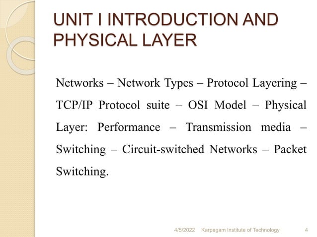 Computer Networks - Unit 1 PPT | PPTX