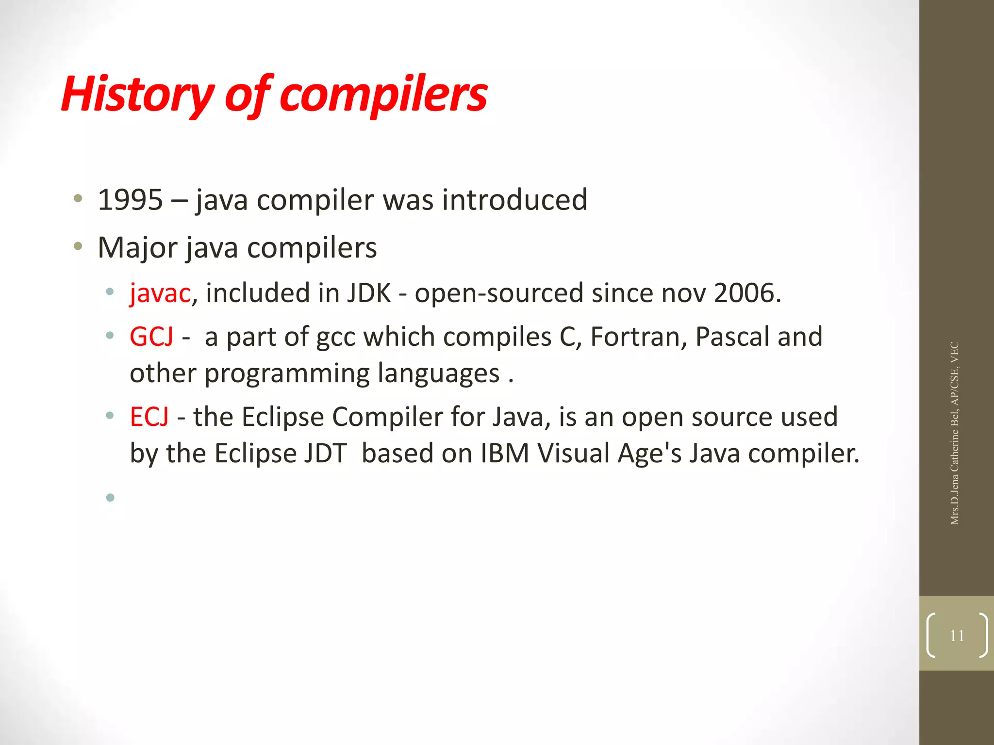 Compiler Design Unit 1 Ppt Programming Languages Computing