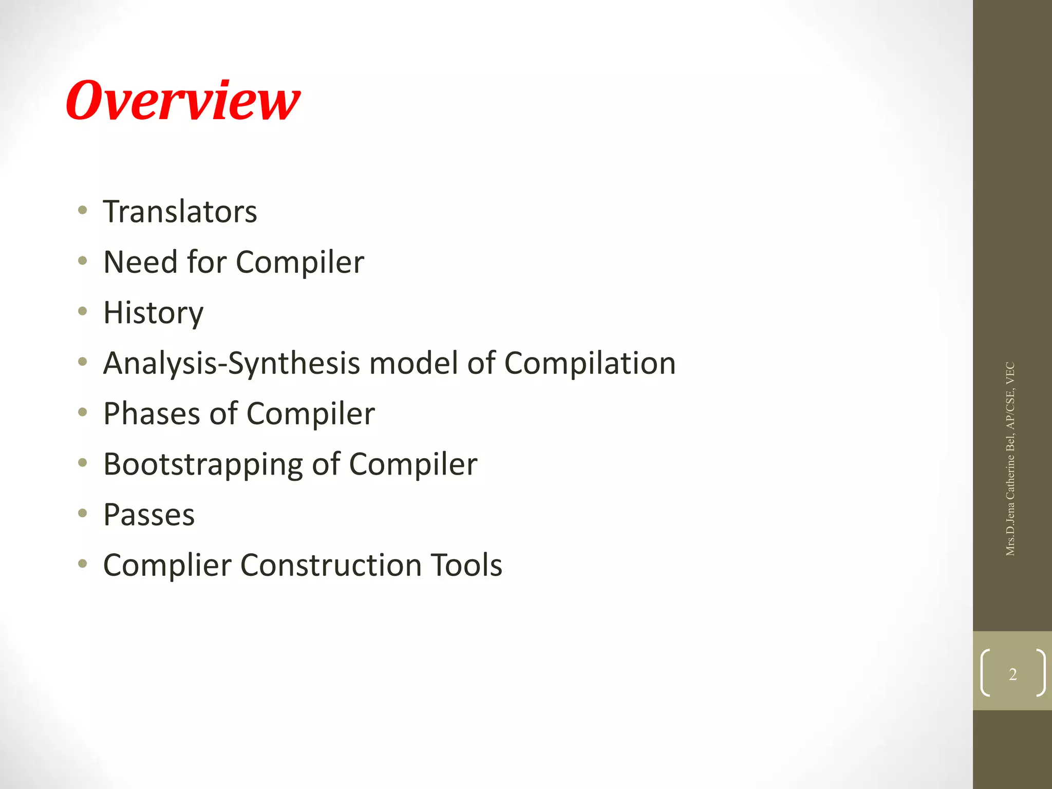 Compiler Design Unit 1 Ppt Programming Languages Computing 