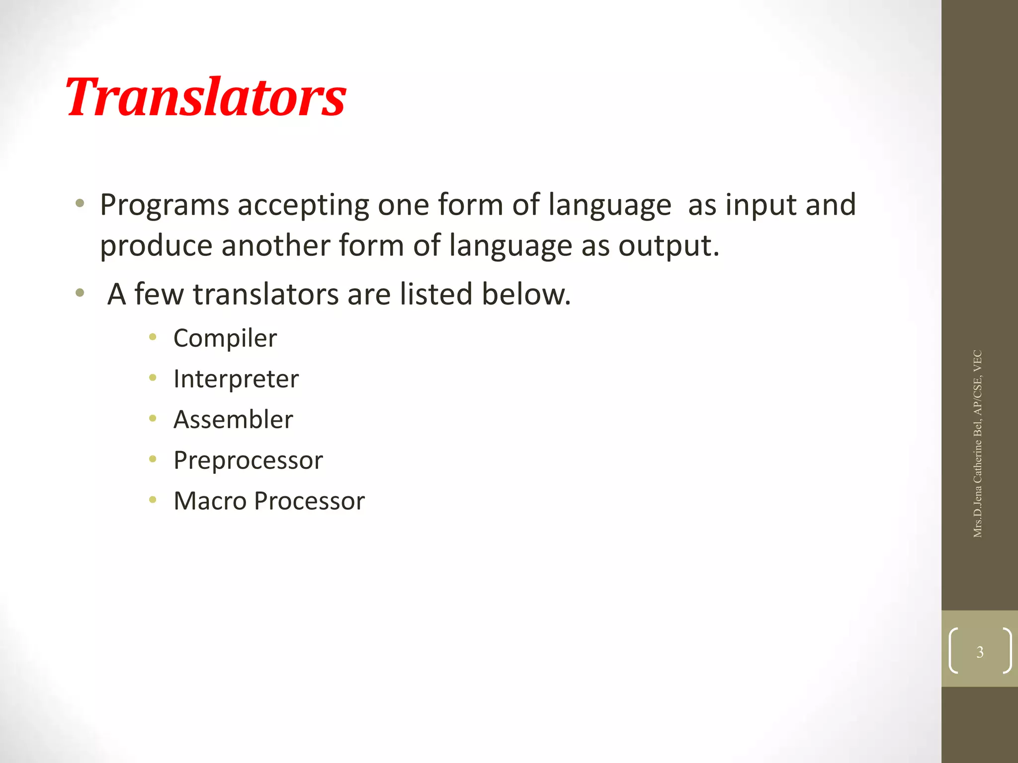 Compiler Design Unit 1 Ppt Programming Languages Computing 1625