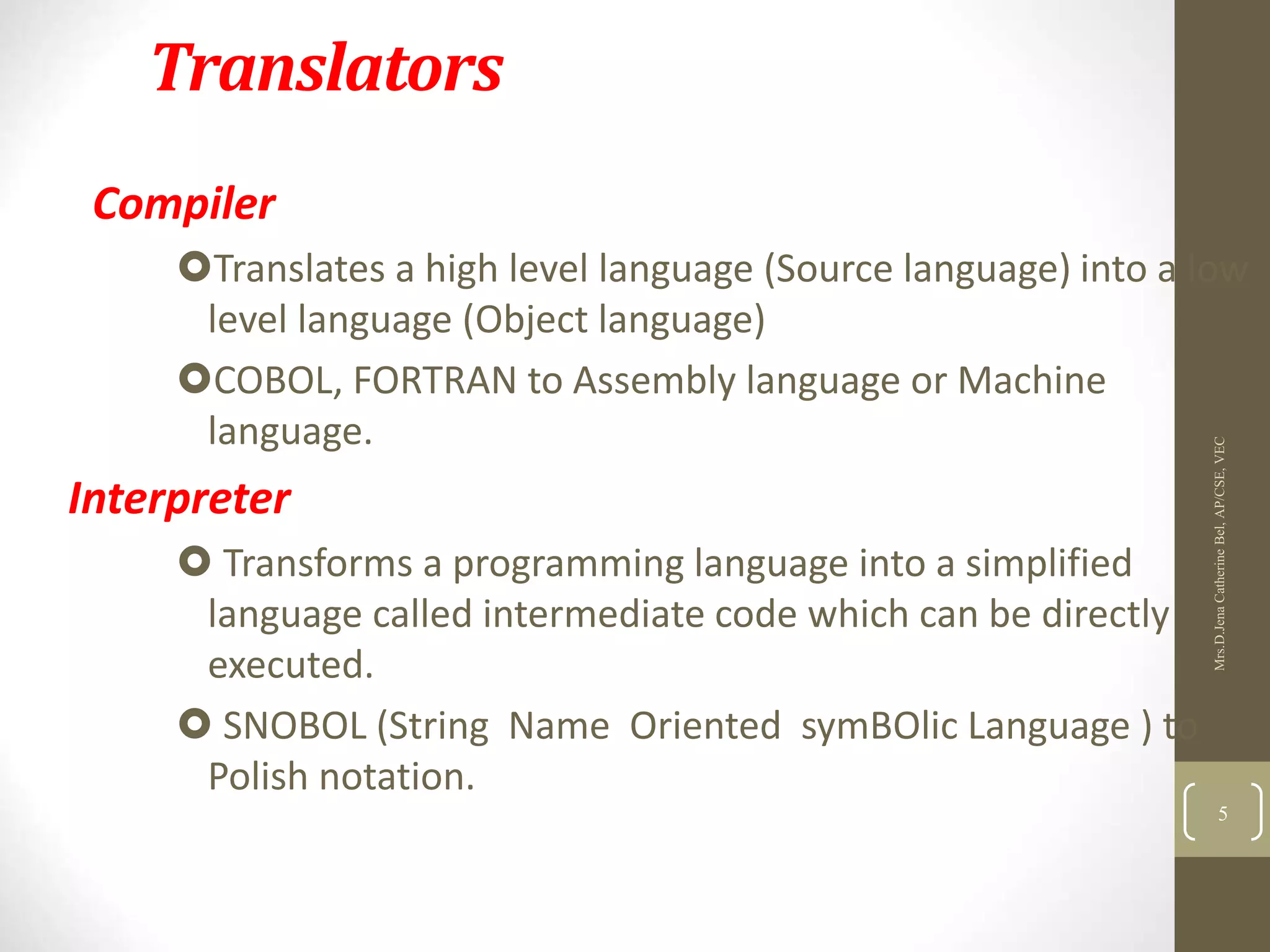 Compiler Design Unit 1 Ppt Programming Languages Computing 6611