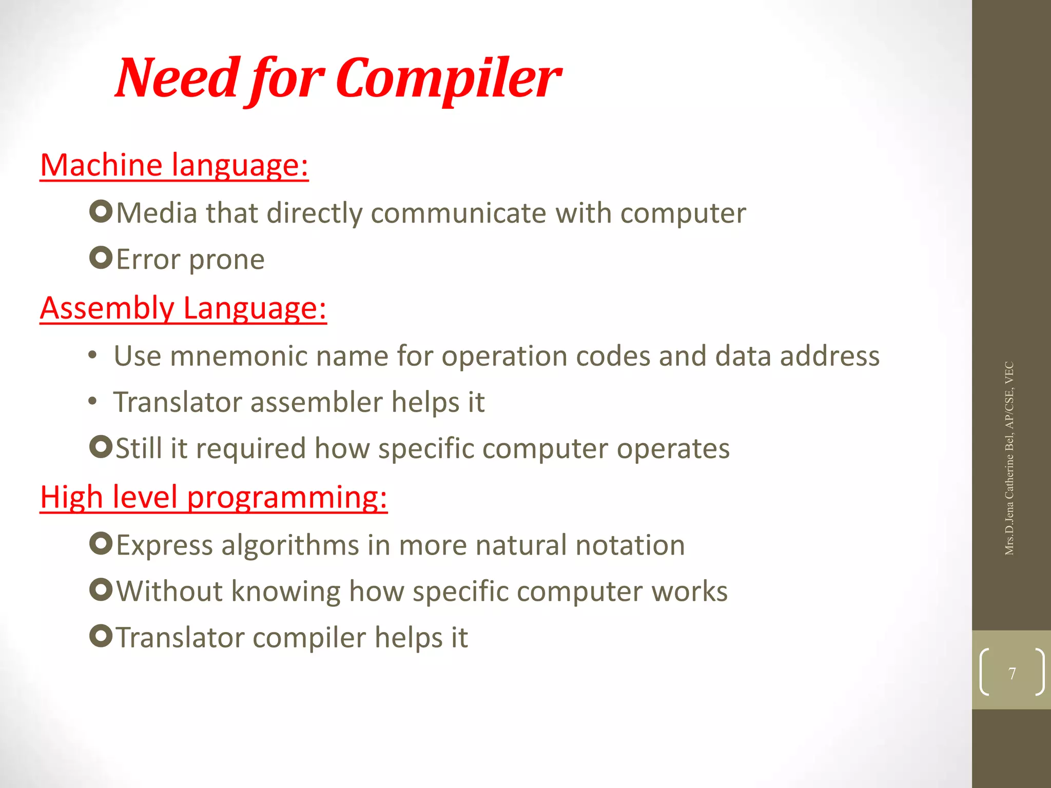 Compiler Design Unit 1 Ppt Programming Languages Computing 3076