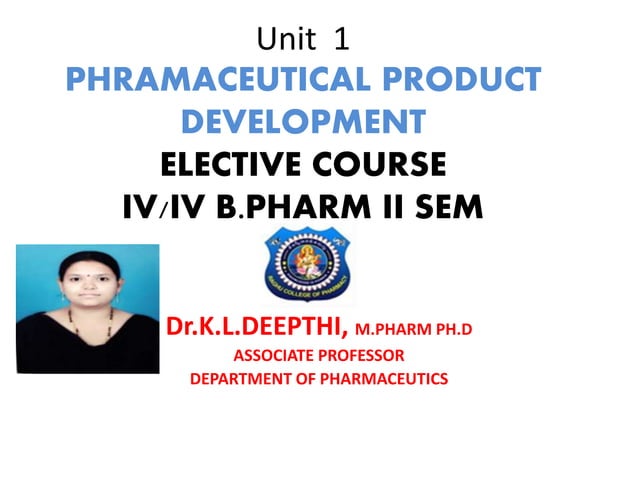 PHARMACEUTICAL PRODUCT DEVELOPMENT | PPTX