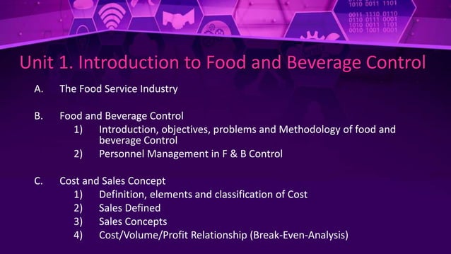 Unit 1. Introduction to Food and Beverage Control.pptx