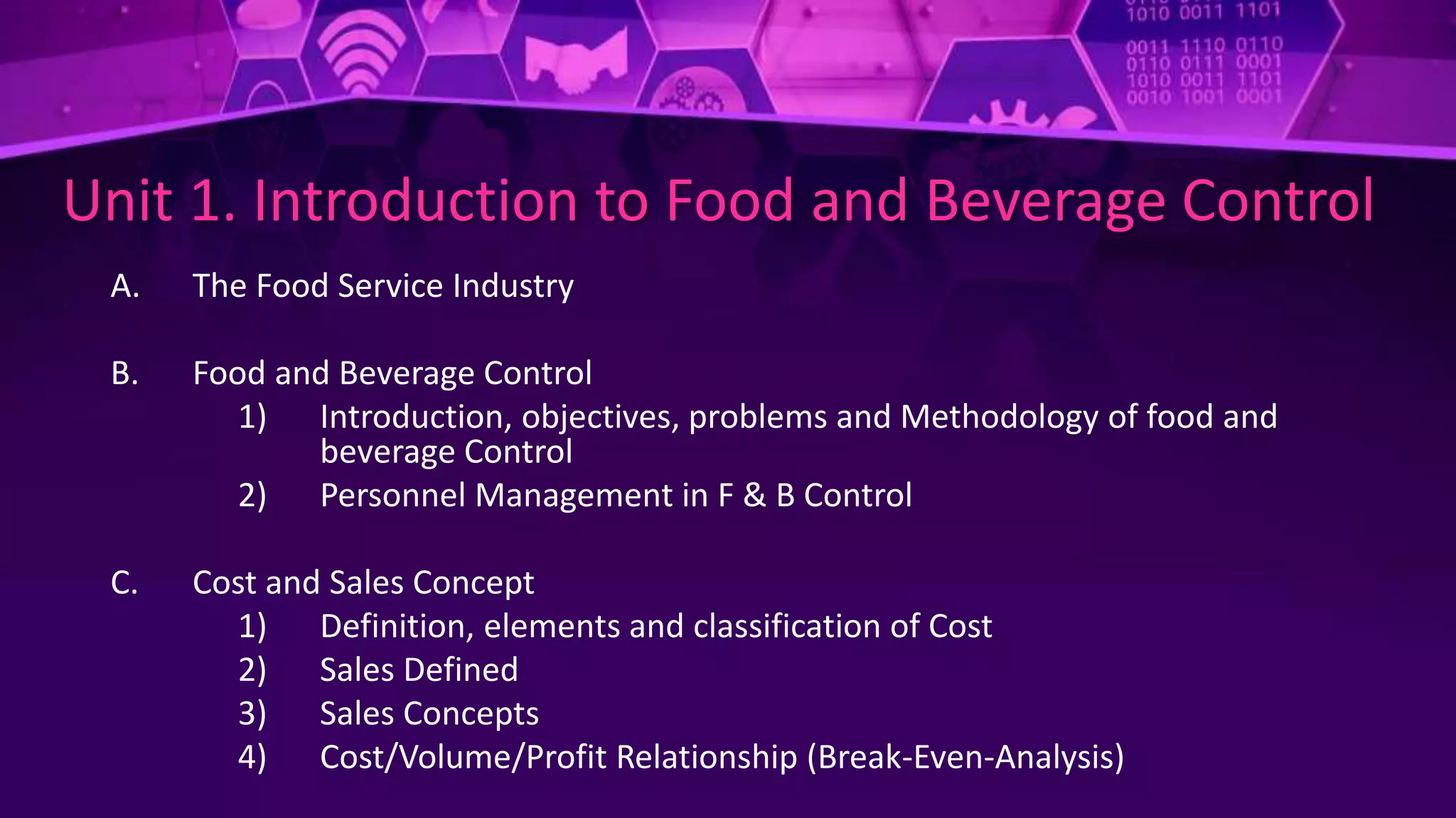 Food and BeveragE Cost Control | PPTX