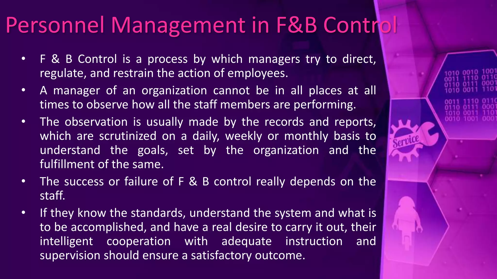 Unit 1. Introduction to Food and Beverage Control.pptx | Business Accounting & Finance | Business