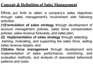 introduction to sales management | PPTX