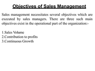 introduction to sales management | PPTX
