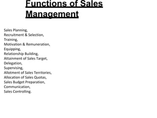 introduction to sales management | PPTX