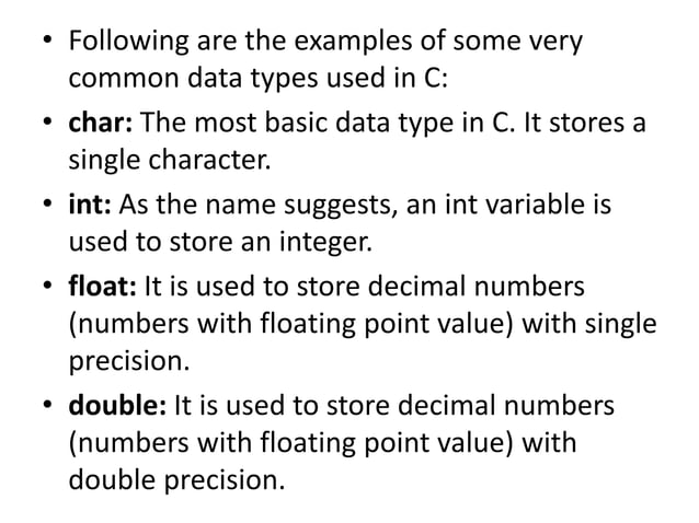 C Language Part 1 | PPT