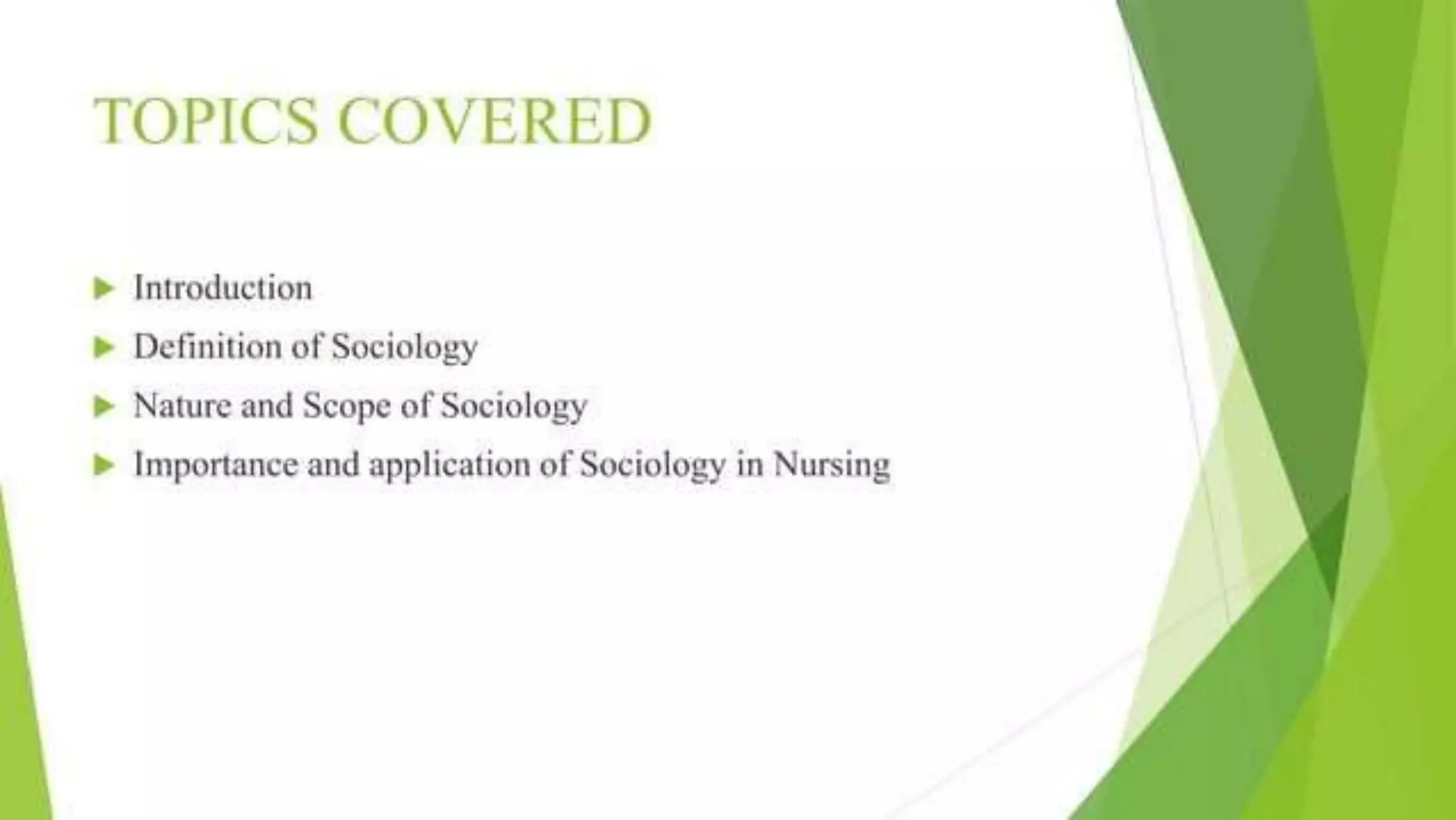 Sociology Introduction for Nurses | PPT