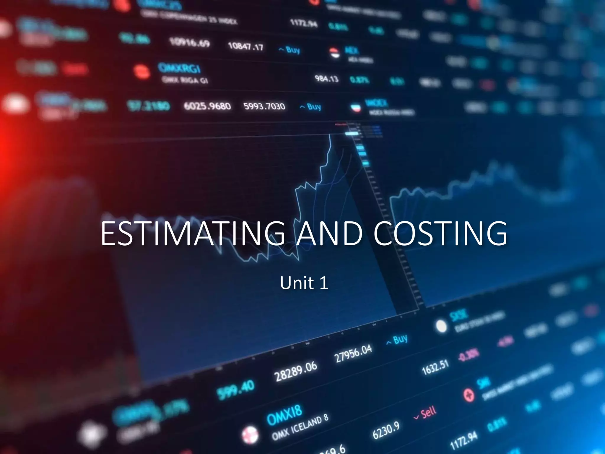 Estimation Costing and Valuation Unit 1 | PPTX