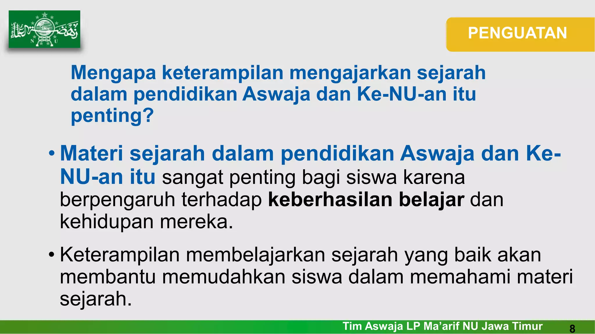 Unit 1. Pembelajaran Sejarah Aswaja dan Ke NU an.pptx