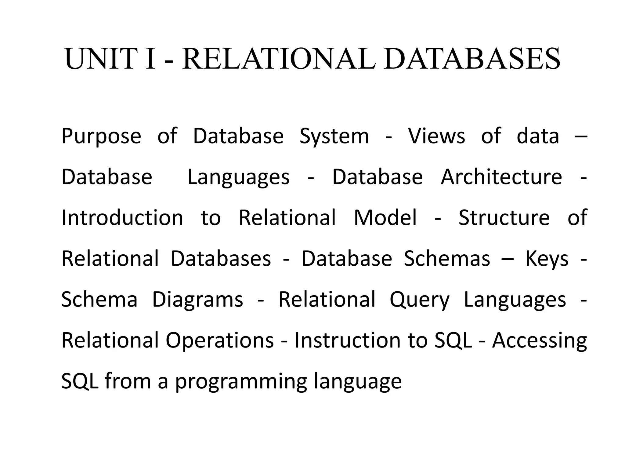 unit 1.pptx | Databases | Computer Software and Applications