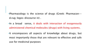 Pharmacology in Cosmetic Technology | PPTX