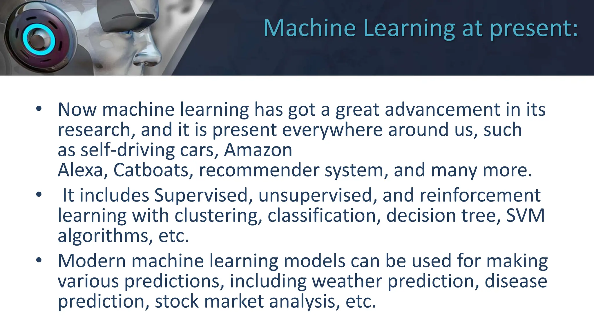 Introduction Of Machine Learningpptx Artificial Intelligence Technology And Computing