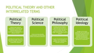 Understanding the concepts of Political Theory, Polity.pptx