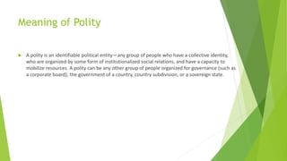 Understanding the concepts of Political Theory, Polity.pptx