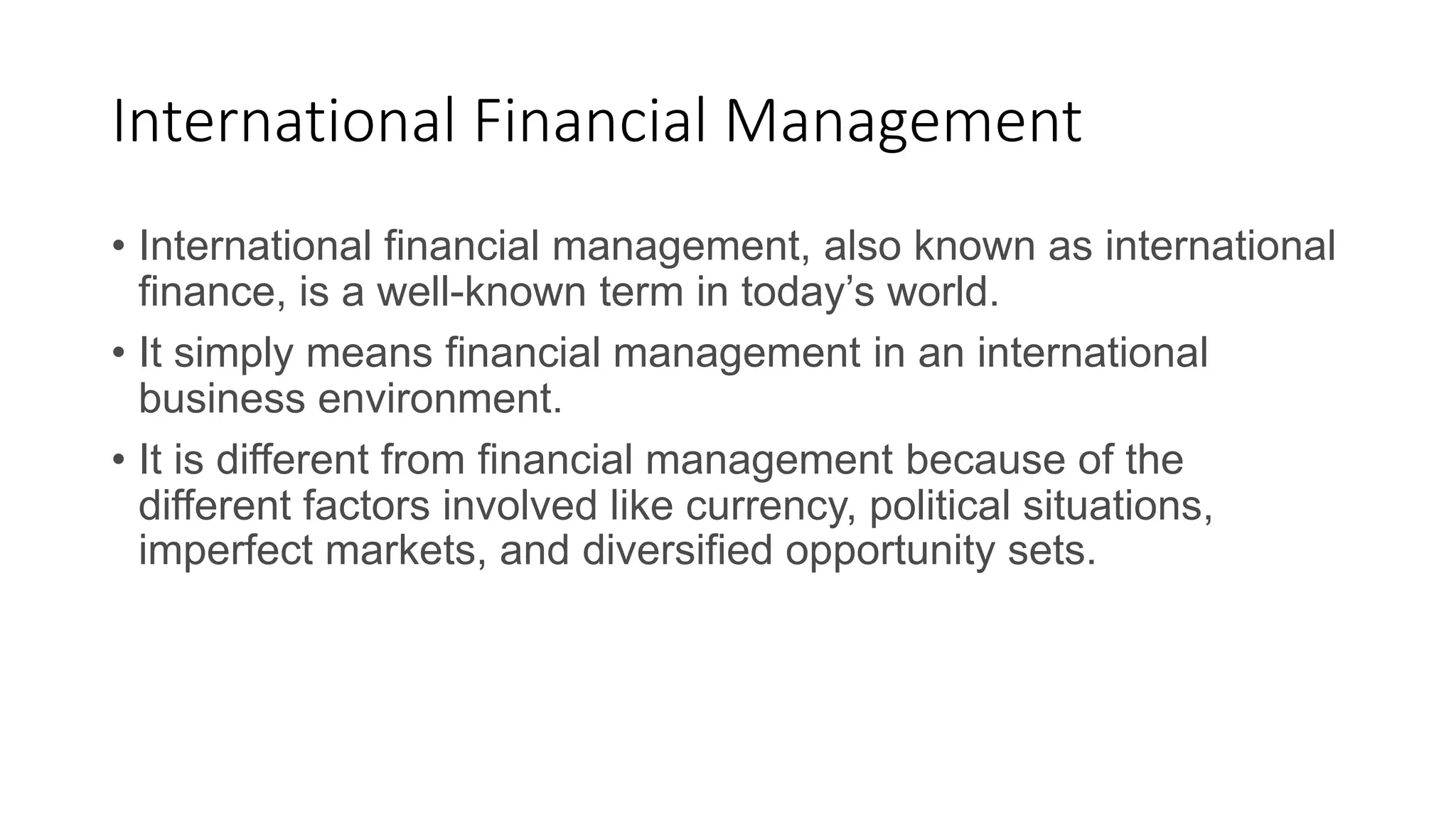international financial management business | PPT