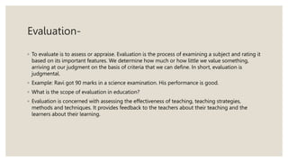 Unit 1.Evaluation, Assessment and Measurement pptx | PPTX