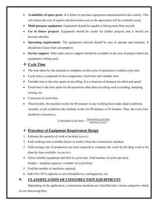 Construction Equipment used in construction projects | PDF