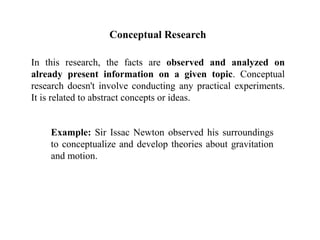 Research, Research Types and Research Methodology | PPTX