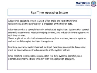 Real Time Operating System ,Structures of Operating System (Monolithic ...