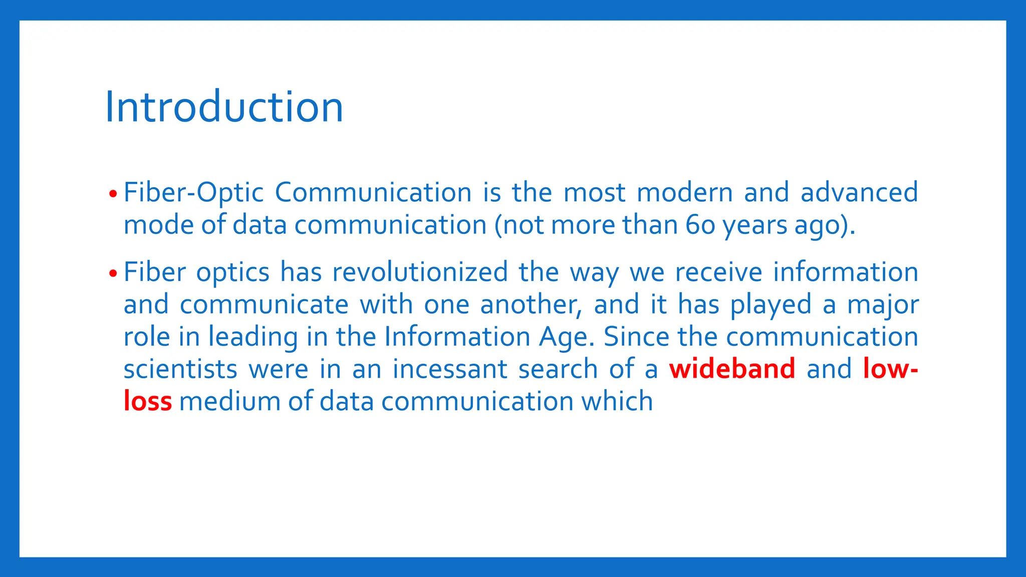 fiber optic communication basics and terminologies | PPT