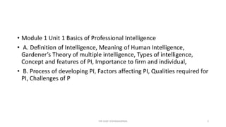 Unit :1 Basics of Professional Intelligence | PPTX