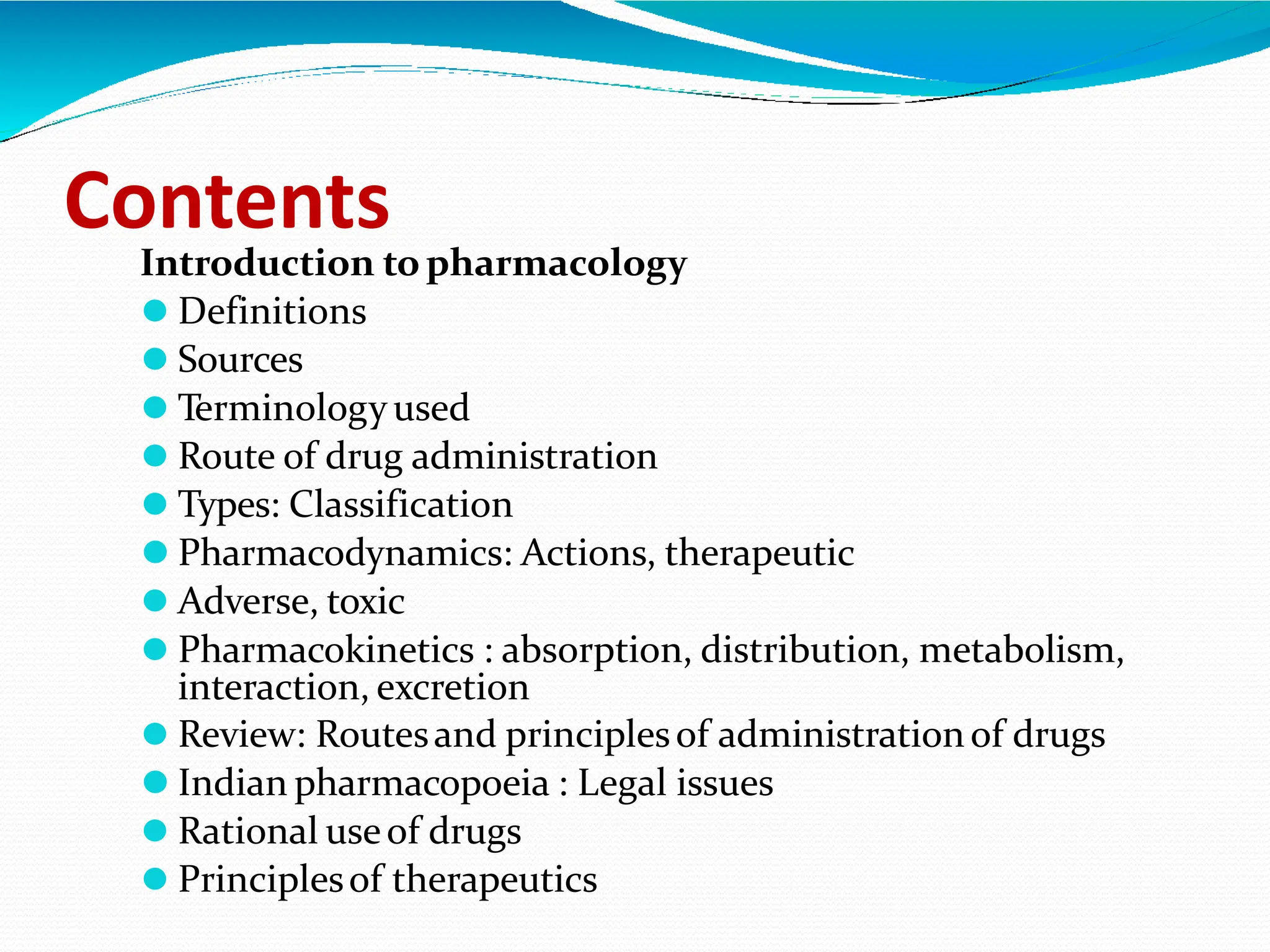 introduction to pharmacology in nursing | PPTX